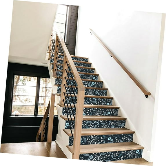 Hidove 15Pcs and Stick Stair Riser Vinyl Floral Stair Sticker Textured ...