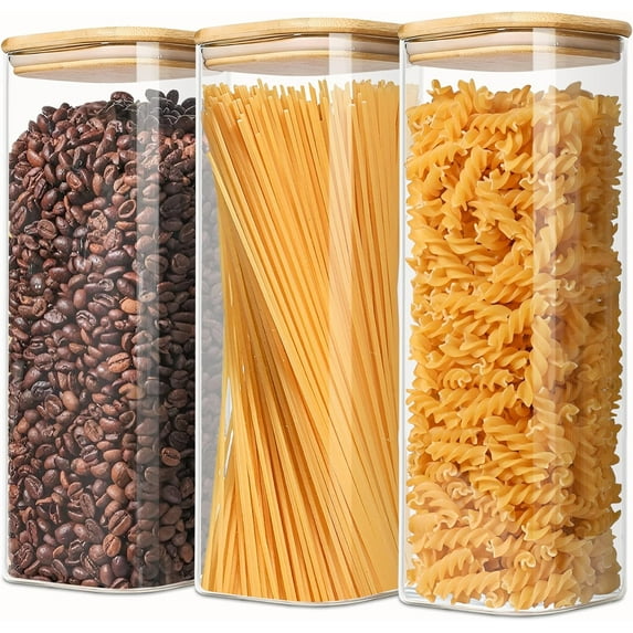 Hidove 2.2 Qt Square Storage Containers with , Clear Container Jar with ...