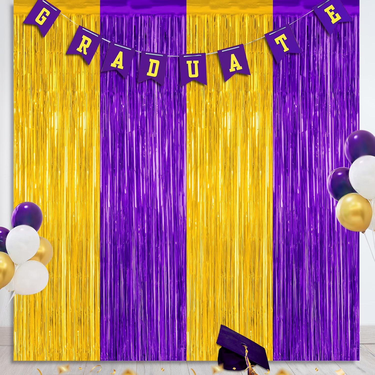 Hidove 2 Pa Graduation Badrop, 3.28 FT x 7.05 FT Grad Party Decorations ...