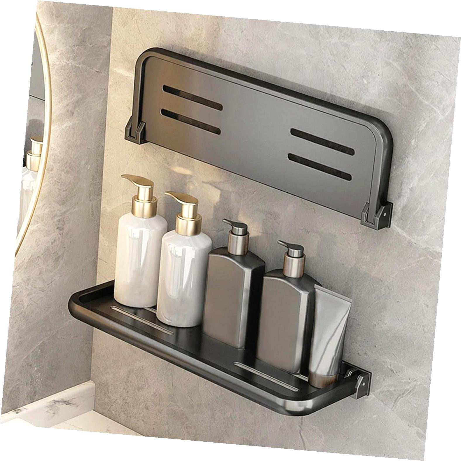 Hidove 2-Piece Bathroom Wall Shelves, Foldable 16-Inch Waterproof Metal ...