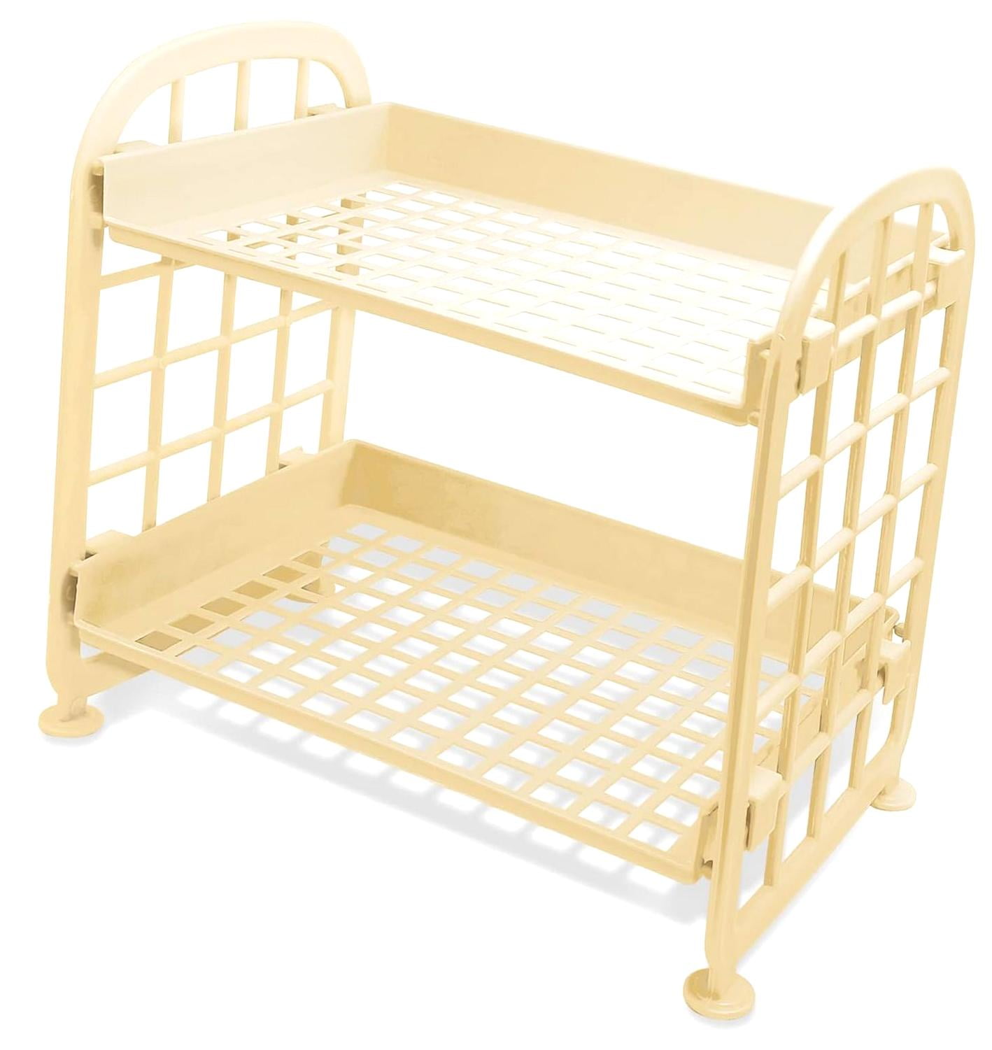 Hidove 2-Tier Table Shelf Organizer, Adjustable Plastic Storage Rack ...