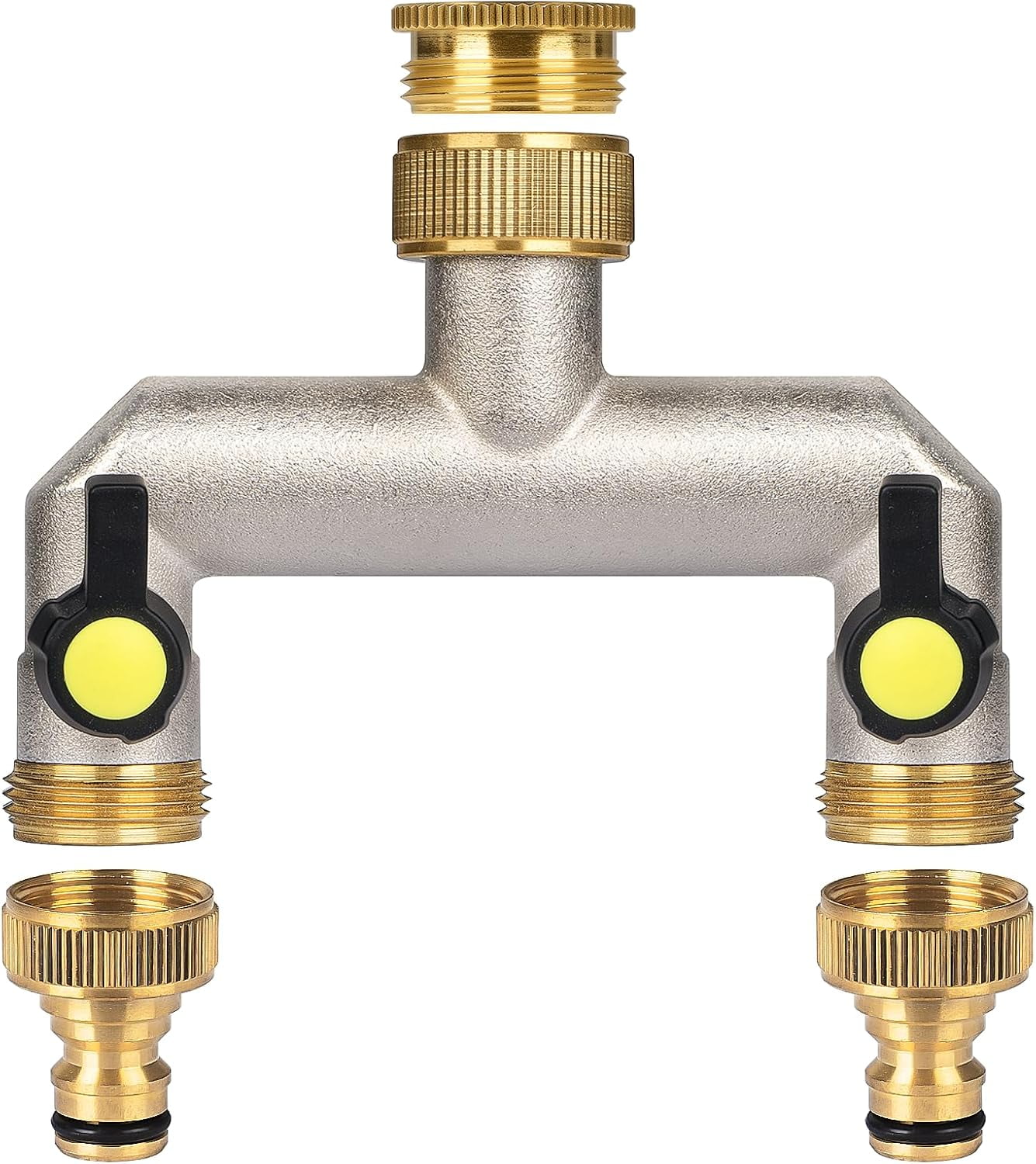 Hidove 2 Way Splitter, Two Way Hose Splitter Tee with Handle 3/4 ...