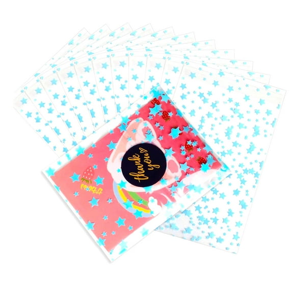 Hidove 20 Pieces Large Cellophane Bags, 16x24 Inches Clear Basket Star ...