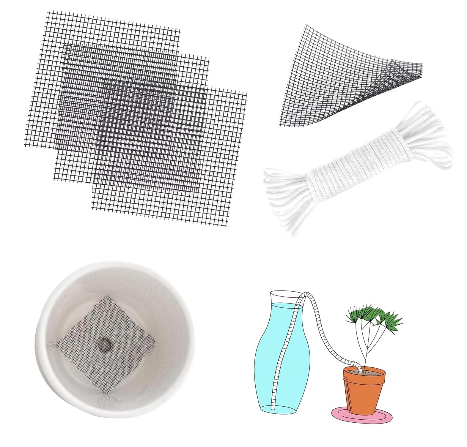 Hidove 200 Pcs Plant Pot Base Mesh Cover, Prevent Soil Loss from ...