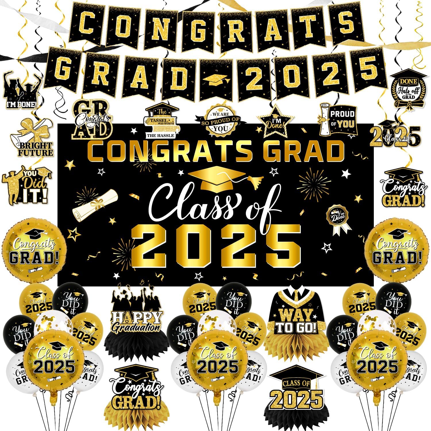 Hidove 2025 Graduation Decorations-Class of 2025 Decorations Set with ...