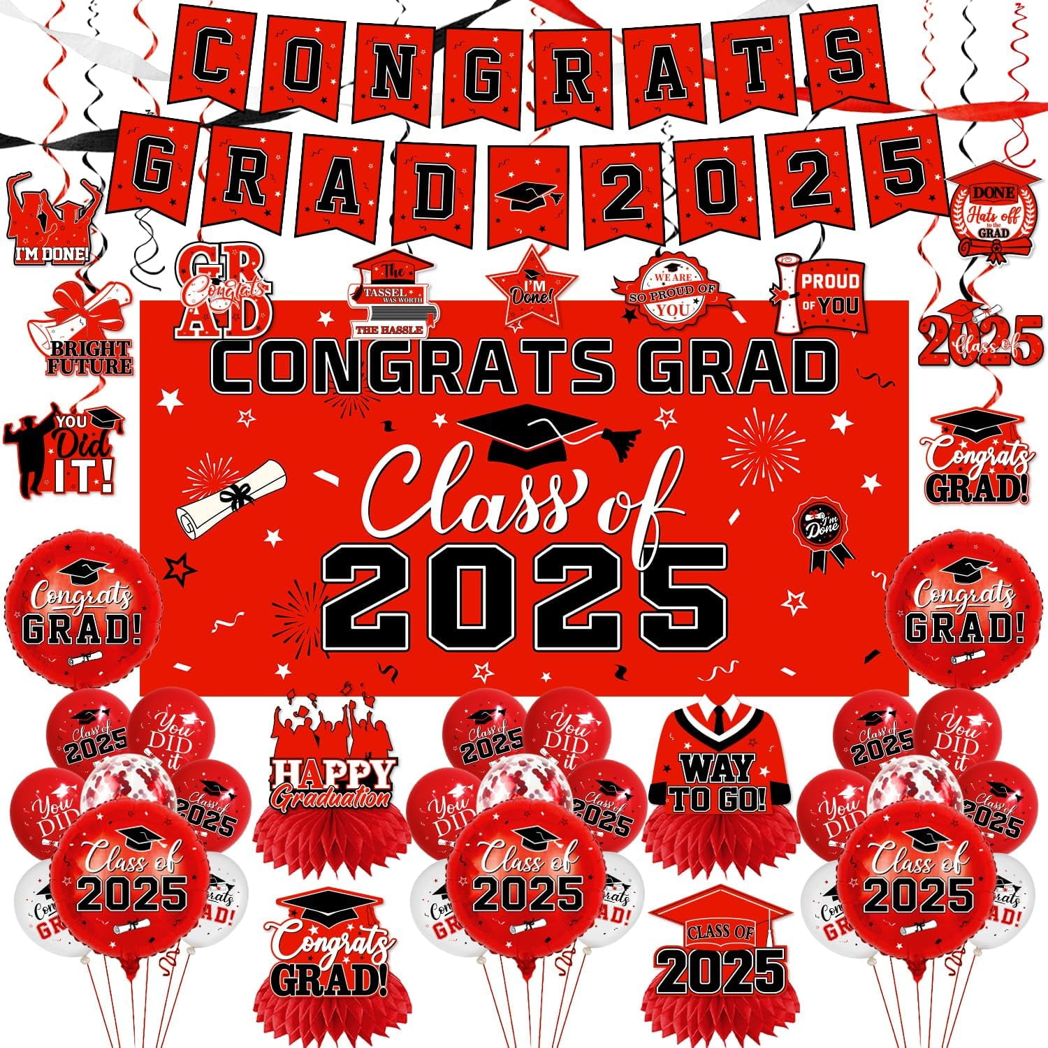 Hidove 2025 Graduation Decorations-Class of 2025 Decorations Set with ...