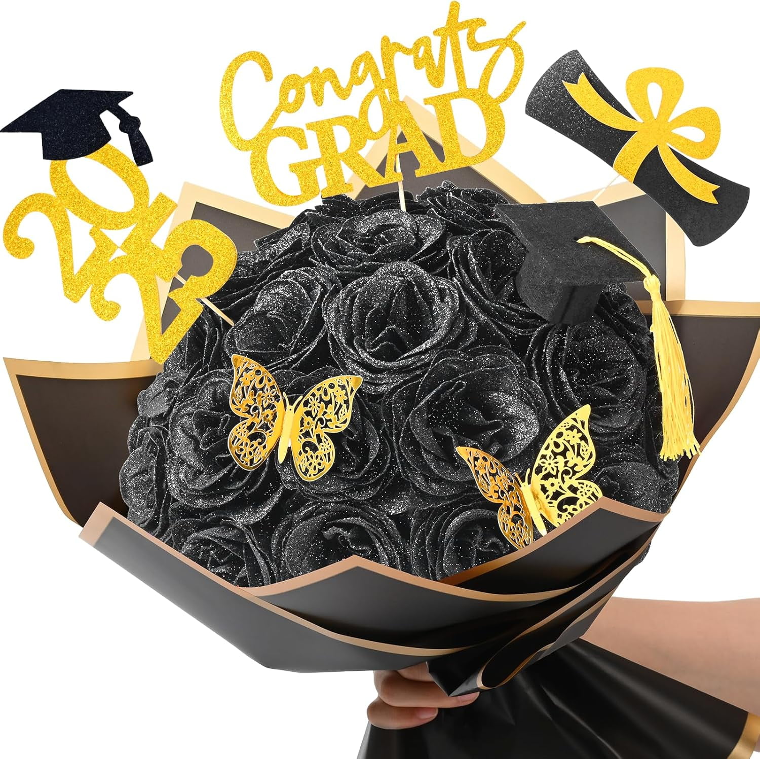 Hidove 2025 Graduation Gifts for Her, Glitter Roses Bouquet for ...