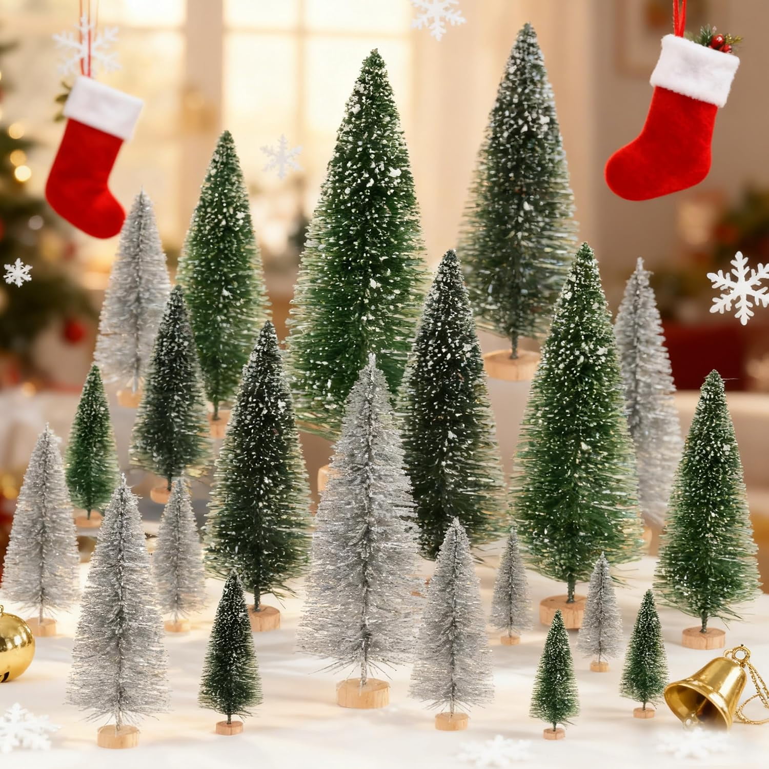 Hidove 24Pcs Little Christmas Tree Party Decor Decorations Indoor ...