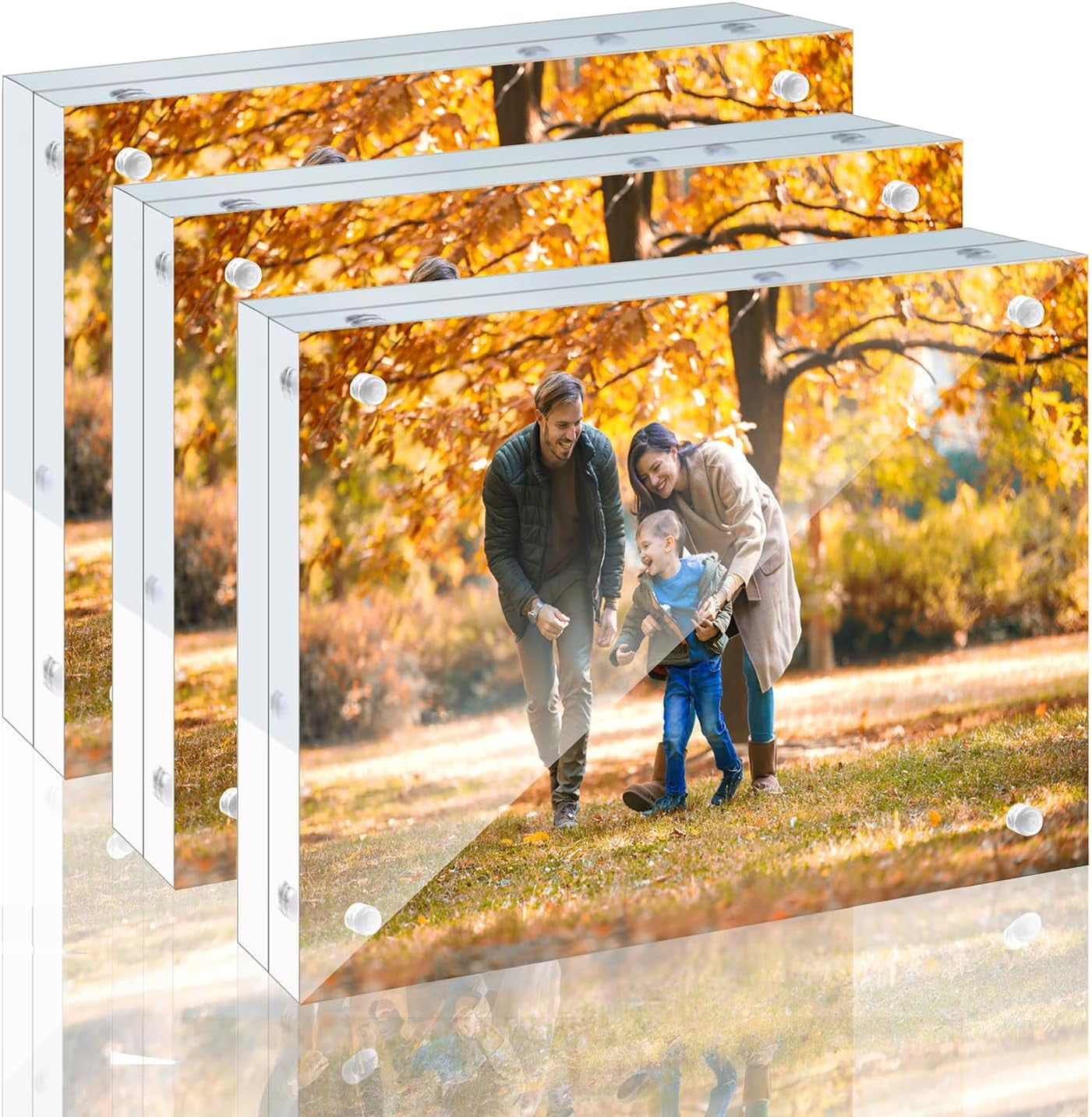 Hidove 3 Pack 8x10 Acrylic Picture 20% Thicker Double Sided Frame with ...