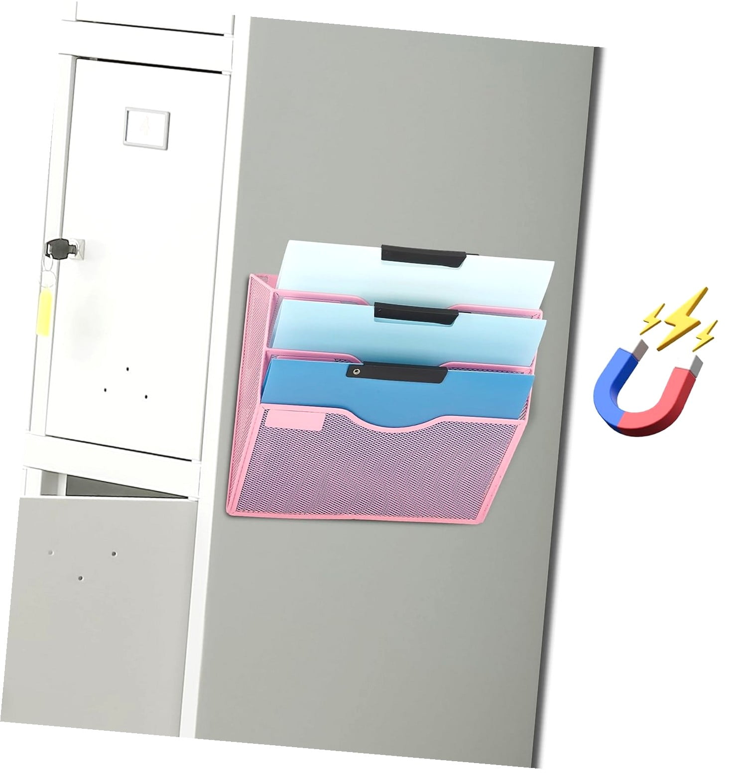 Hidove 3 Pocket Hanging Wall File Organizer, Wall Mounted Mail Paper ...