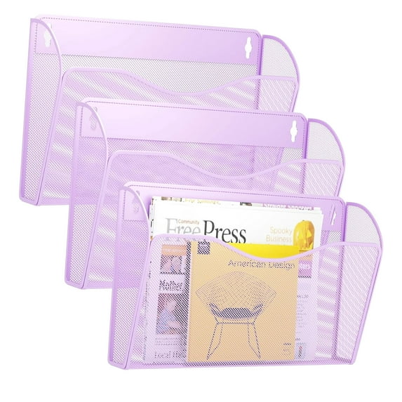 Hidove 3 Single Pocket Wall File Holder, Hanging File Folder Paper ...