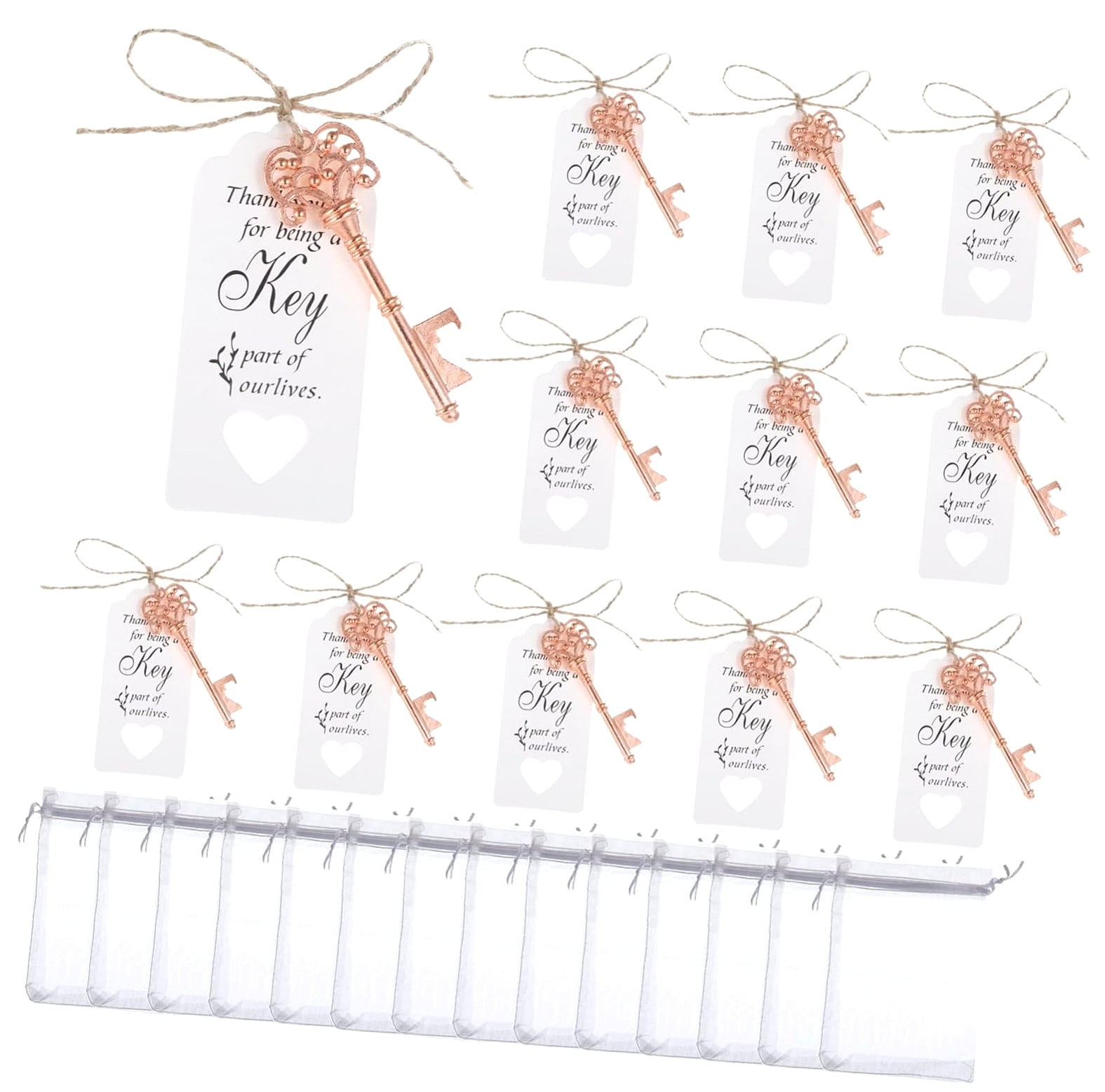 Hidove 30 PCS Key Wedding, Rose Opener with Tag with Tag Decorations ...