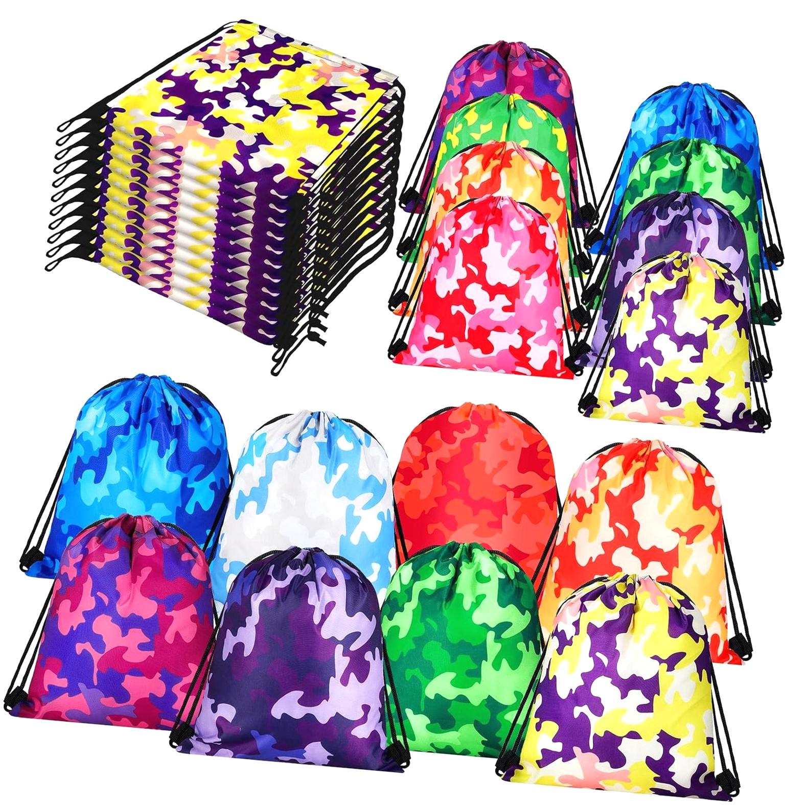 Hidove 30 Pack Drawstring Bags for Polyester Party Bags Goody Backpack ...