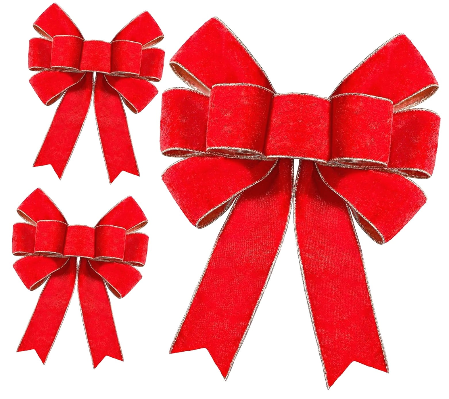 Hidove 3PCS Christmas Red Bows Decorations 12-14 Inches Large Velvet ...