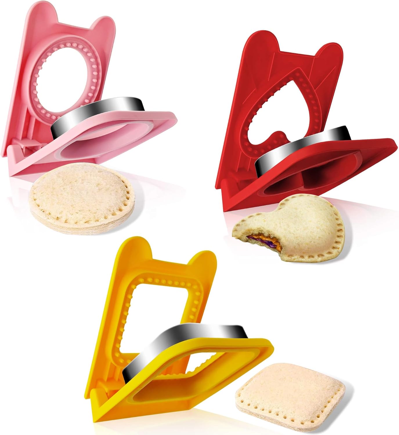Hidove 3PCS Sandwich Sealer, Sandwich Lunch Maker, Crustless Cutter ...