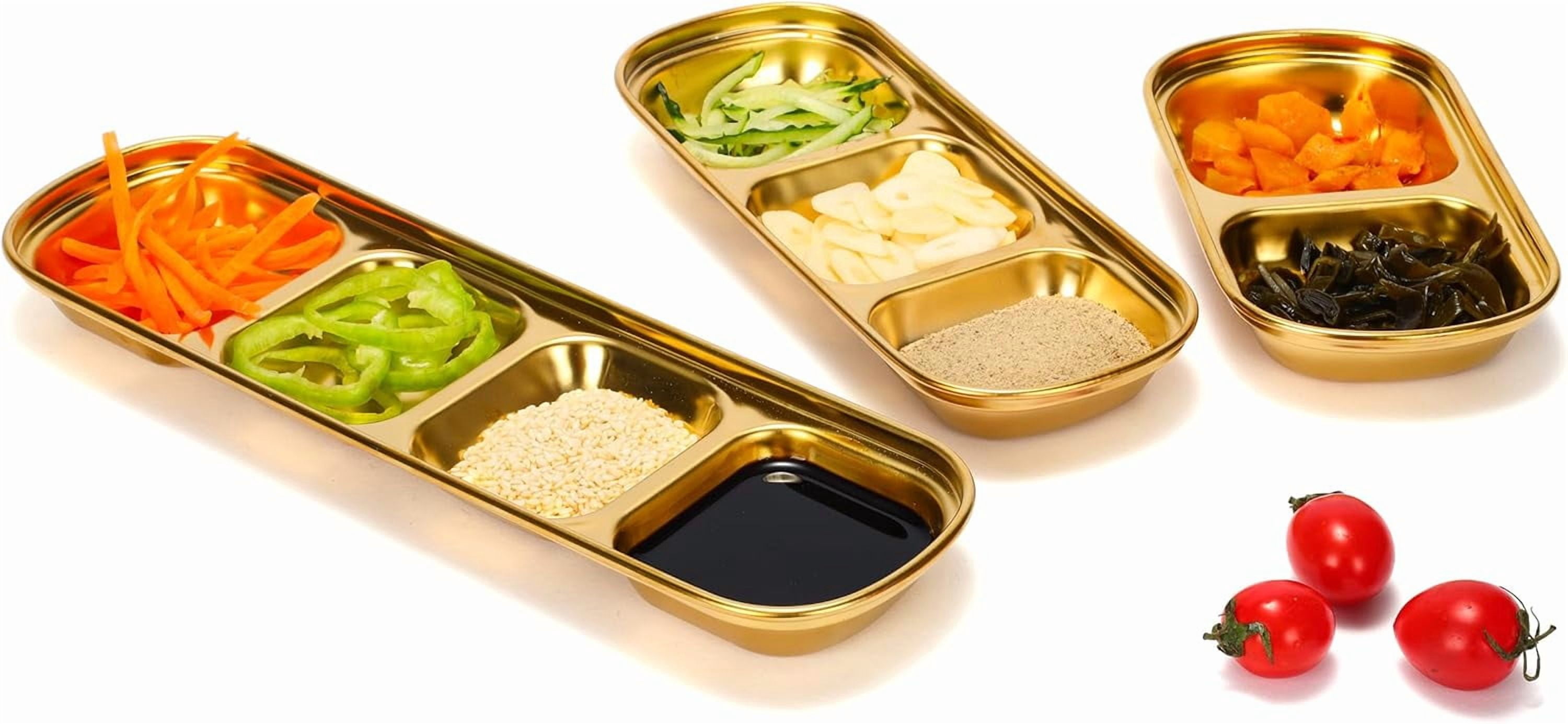 Hidove 3PCS Sauce Dish Steel Soy Tomato Sauce Salt Vinegar Sugar Spices ...