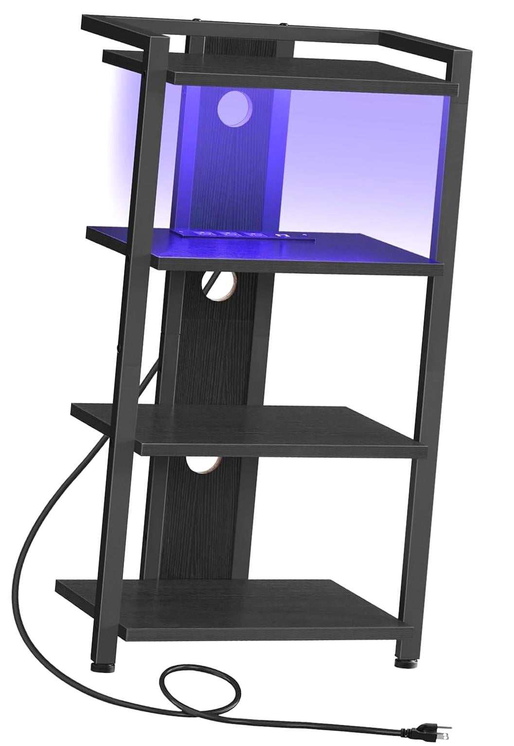 Hidove 4- Media Console with USB Charging Ports and LED Lighting ...