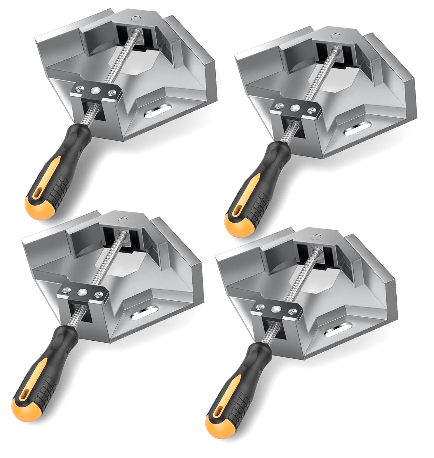 Hidove 4 Pack Right Angle Clamp, Single Handle 90° Aluminum Alloy ...