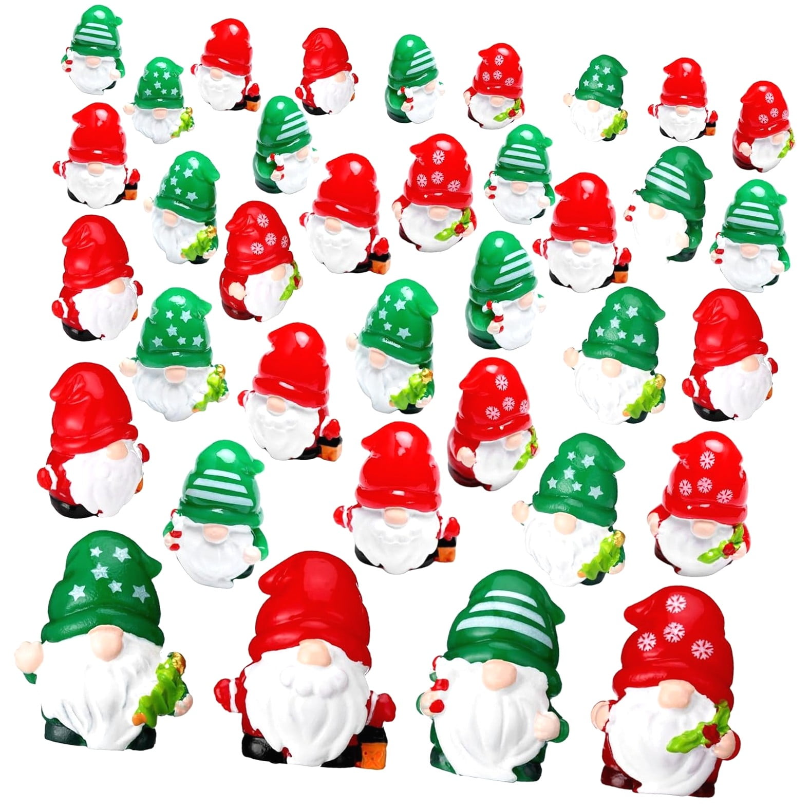 Hidove 40 Pcs Christmas Bulk Tiny Statues Figurine to Hide Landscape ...