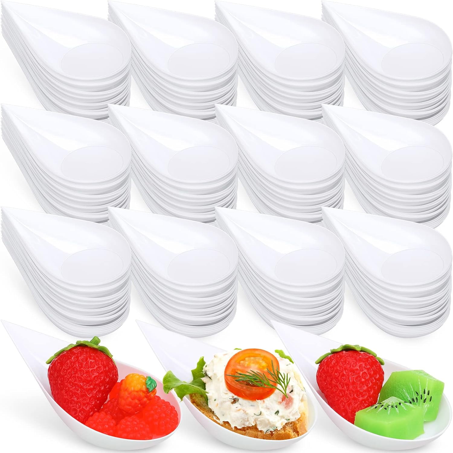 Hidove 400 Pcs 4 Inch Plastic Appetizer Spoons Tasting Appetizer Plates ...