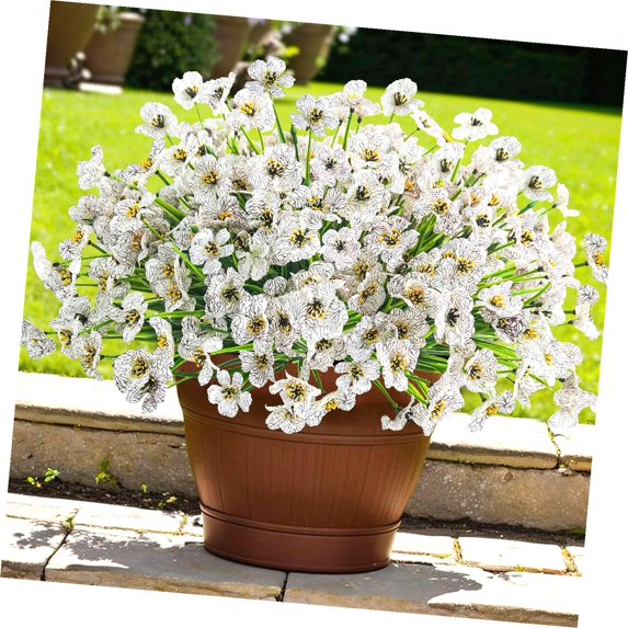Hidove 48 Bundles UV Resistant Fake Silk Faux Plastic Outside Porch ...