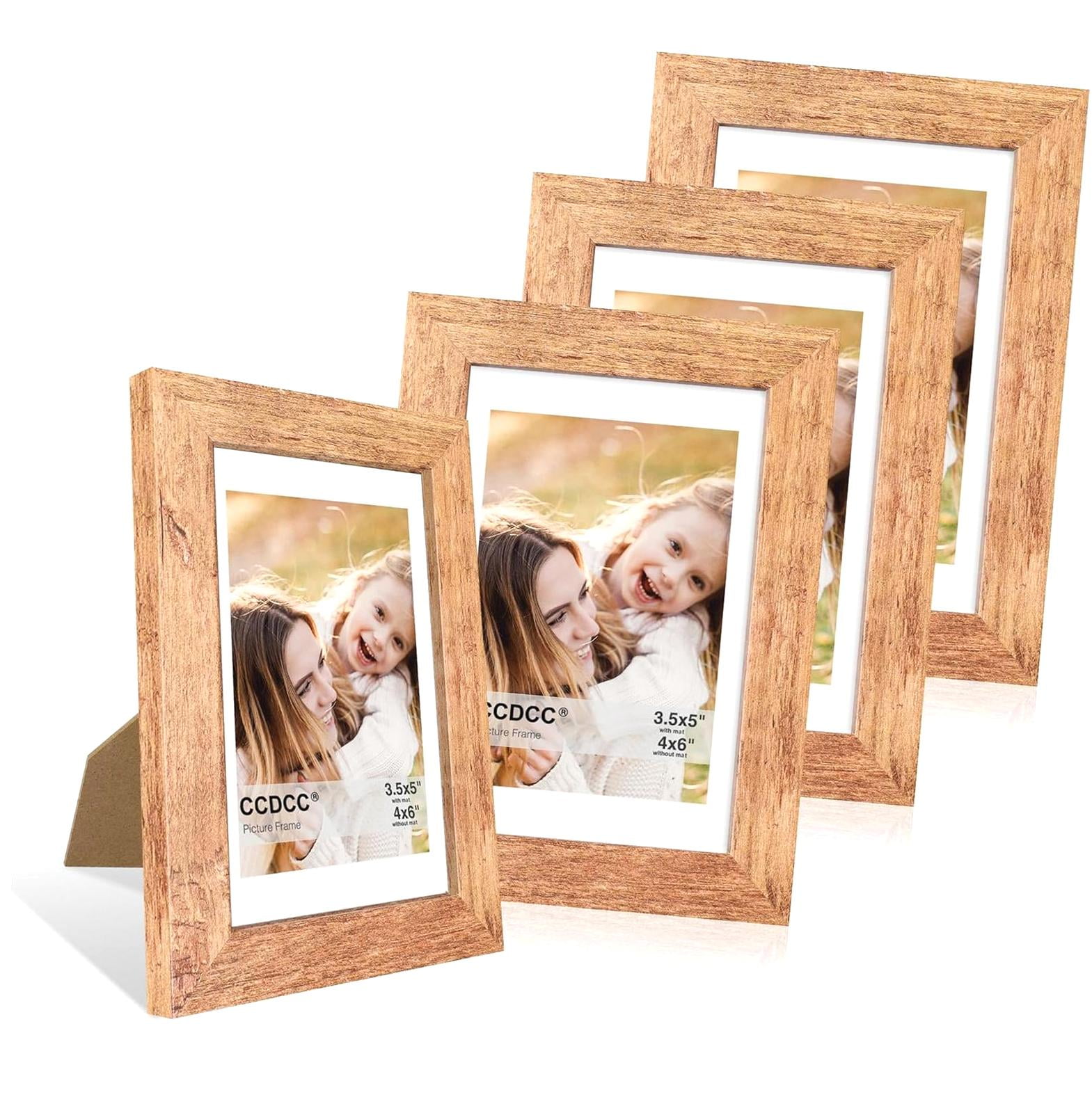 Hidove 4x6 Photo Frame Collection, Set of 4, 4 x 6 Wooden with Mat for ...