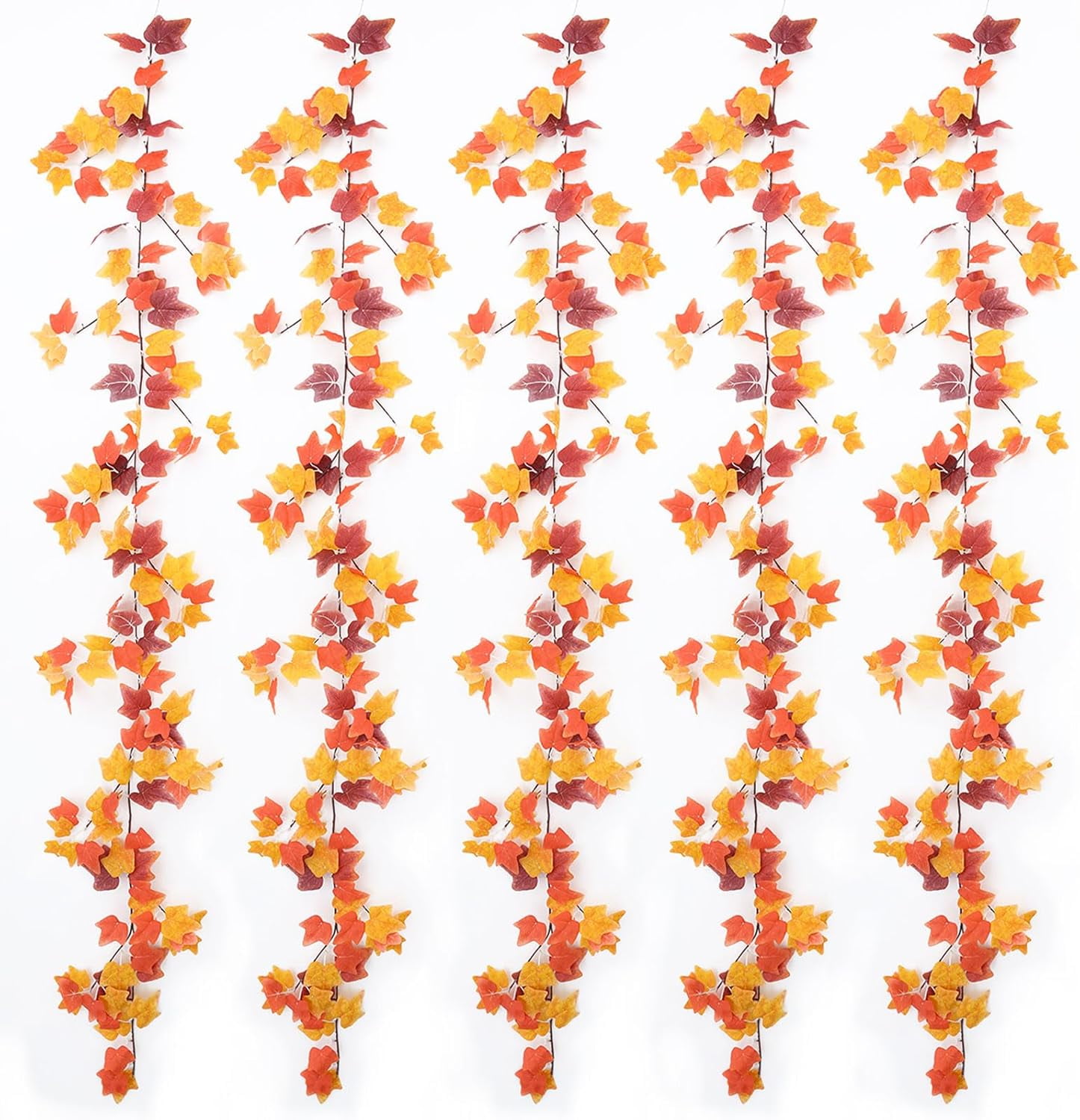Hidove 5 Packs 360" Artificial Vines Fall Ivy Garland Fake Vine Realistic Silk Leaves Faux ...