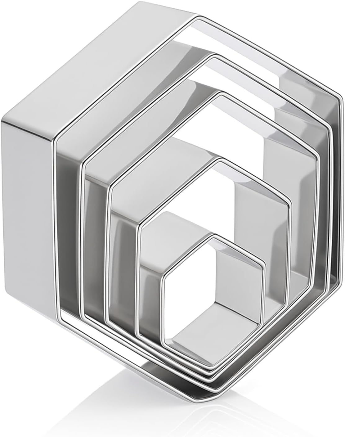 Hidove 5-Piece Hexagonal Cookie Cutter Set, Steel Hexagonal Cutter ...