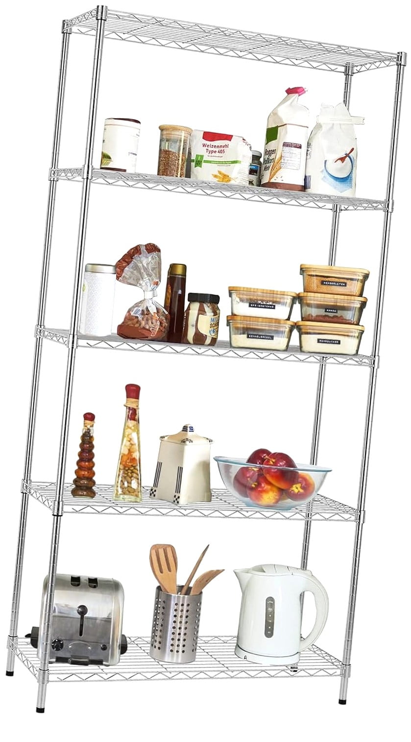 Hidove 5-Tier Storage Shelves Metal 1200Lbs NSF Wire Rack Shelving with ...