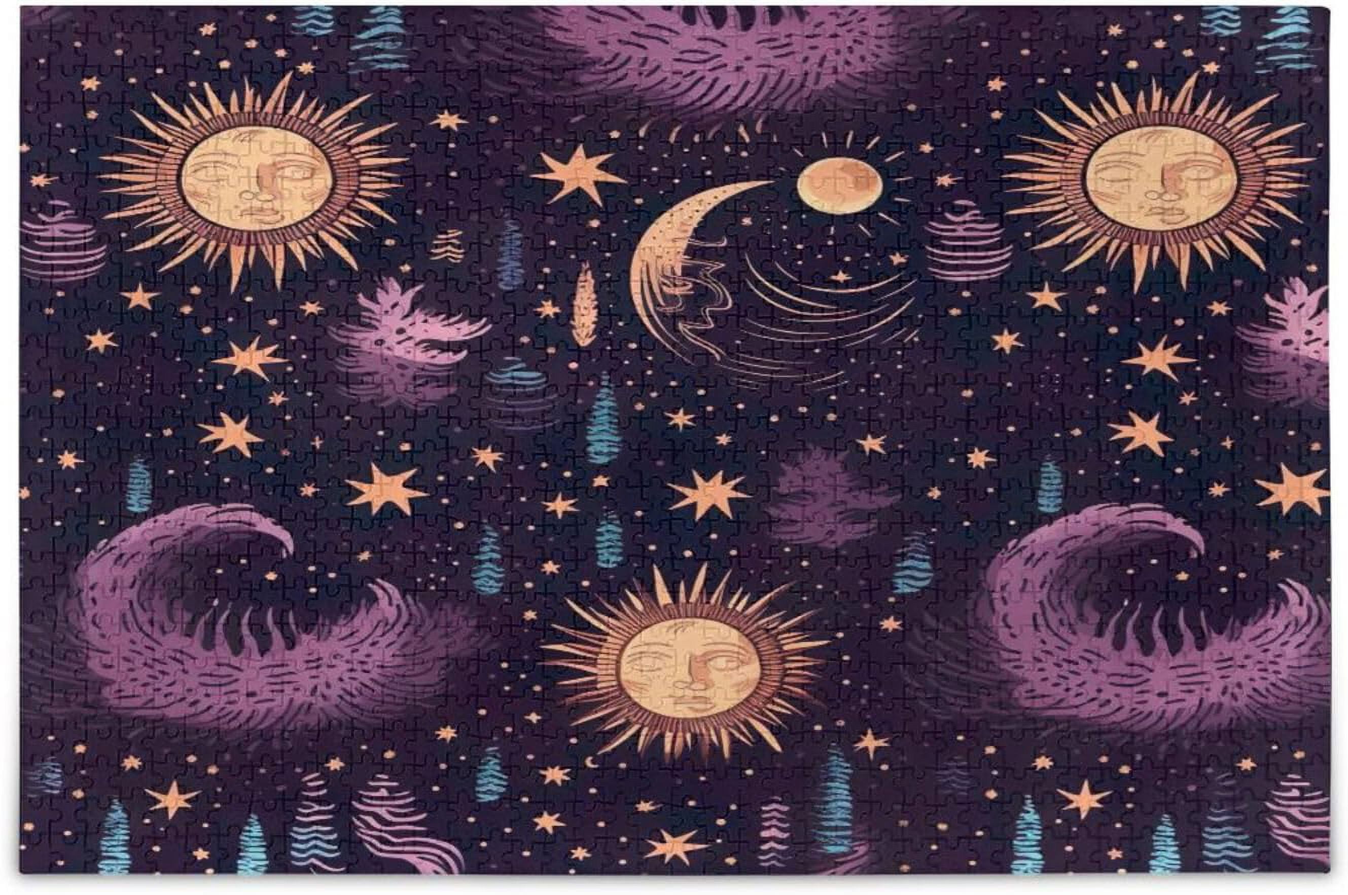 Hidove 500 Pieces Sun and Moon Patterns Jigsaw Puzzle for Adults Teens ...