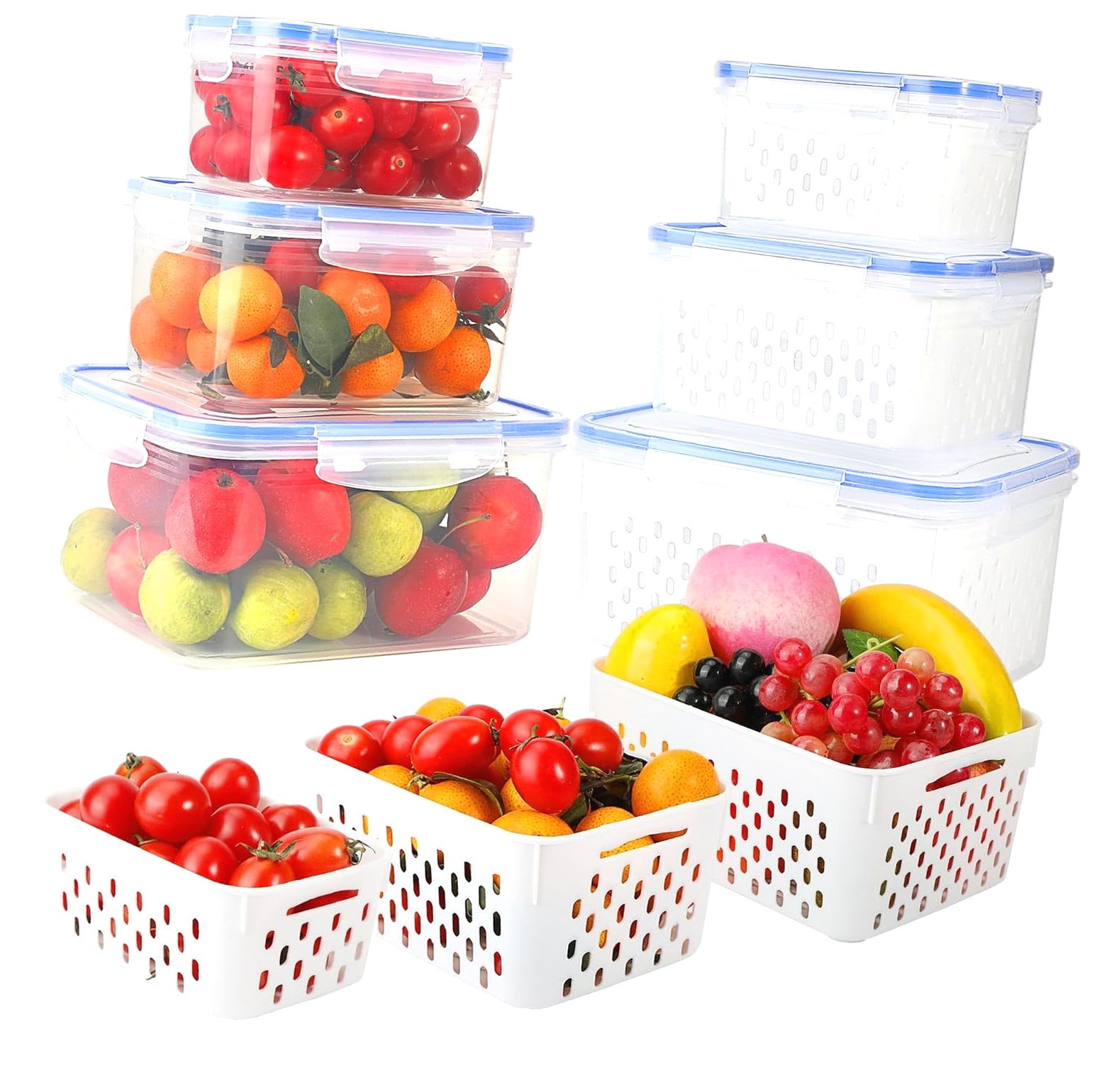 Hidove 6 Pack Fruit Storage Containers for Fridge, Airtight Containers ...