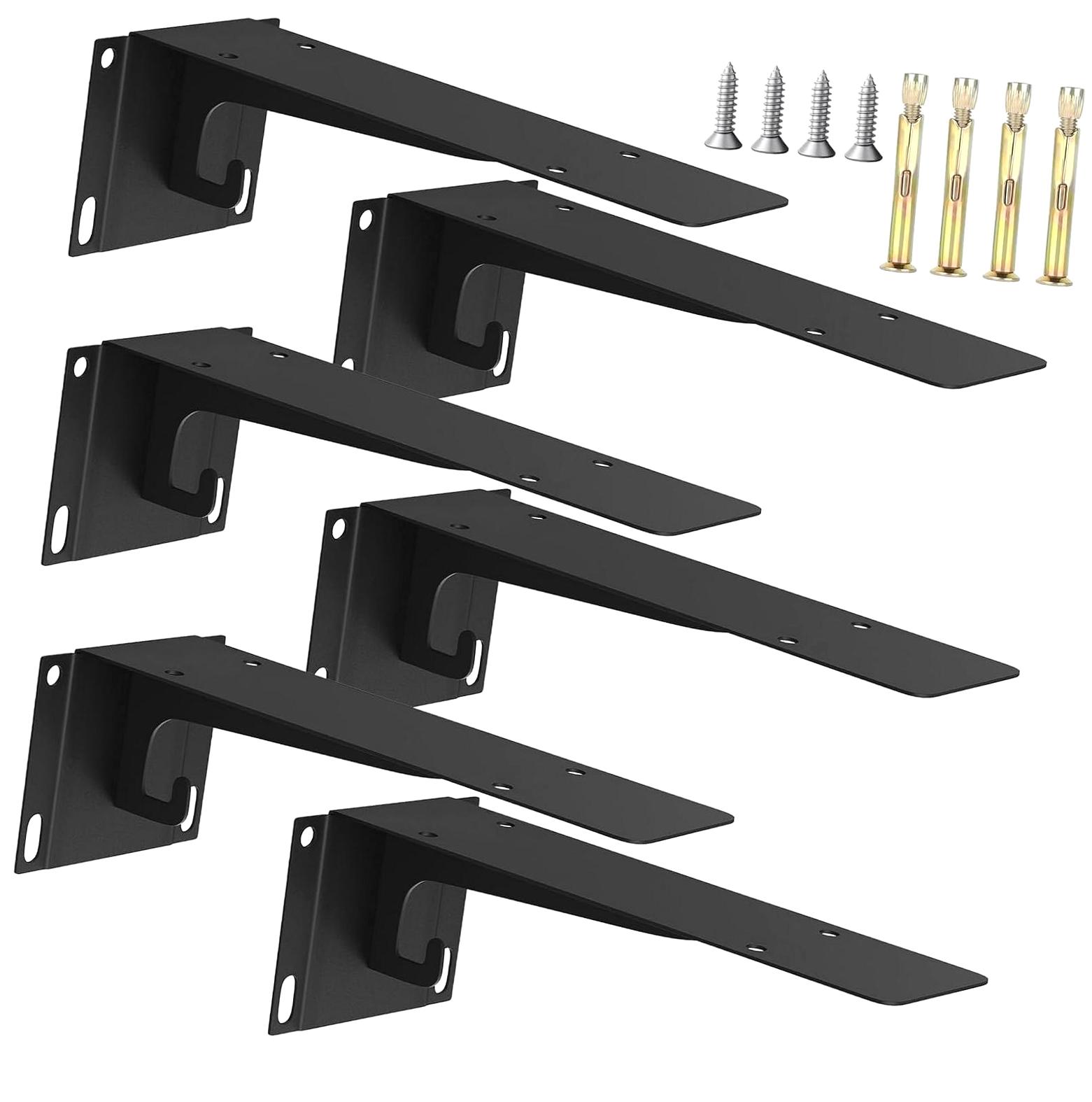 Hidove 6-Pack Heavy-Duty Floating Shelf Brackets with Screws - 10 ...