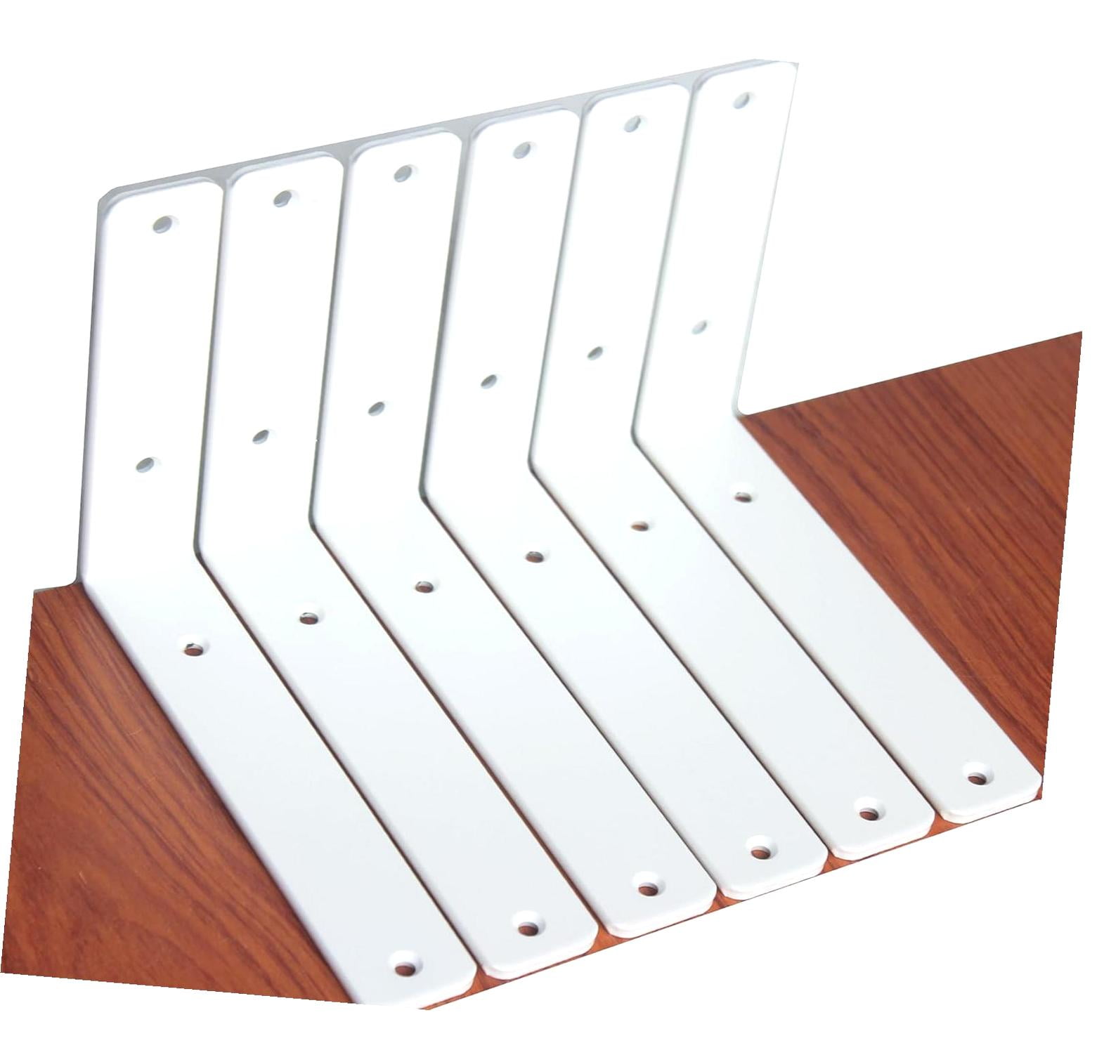 Hidove 6-Pack L-Shaped , 8" x 6" x 1.5", 5mm Thick White Powder- Steel, Industrial Floating ...