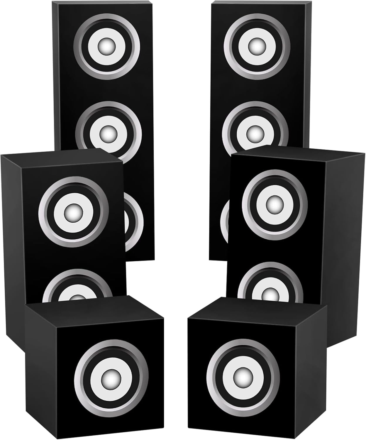 Hidove 6 Pcs 80s 90s Party Boxes Hip Hop Party Decorations Large Per ...