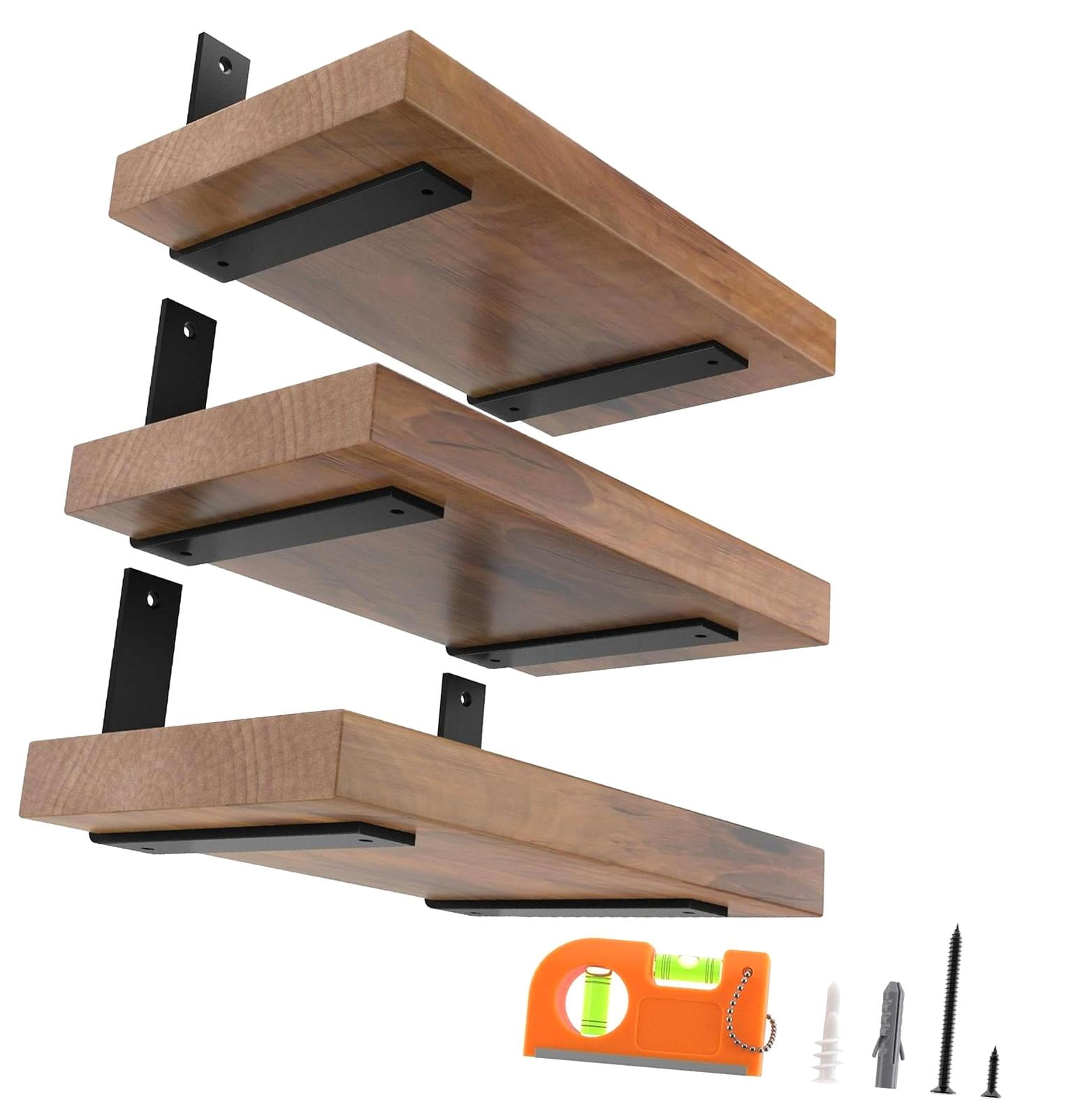 Hidove 6-Piece 8-Inch Floating L Shelf Supports for DIY, 1/5-Inch Thick ...
