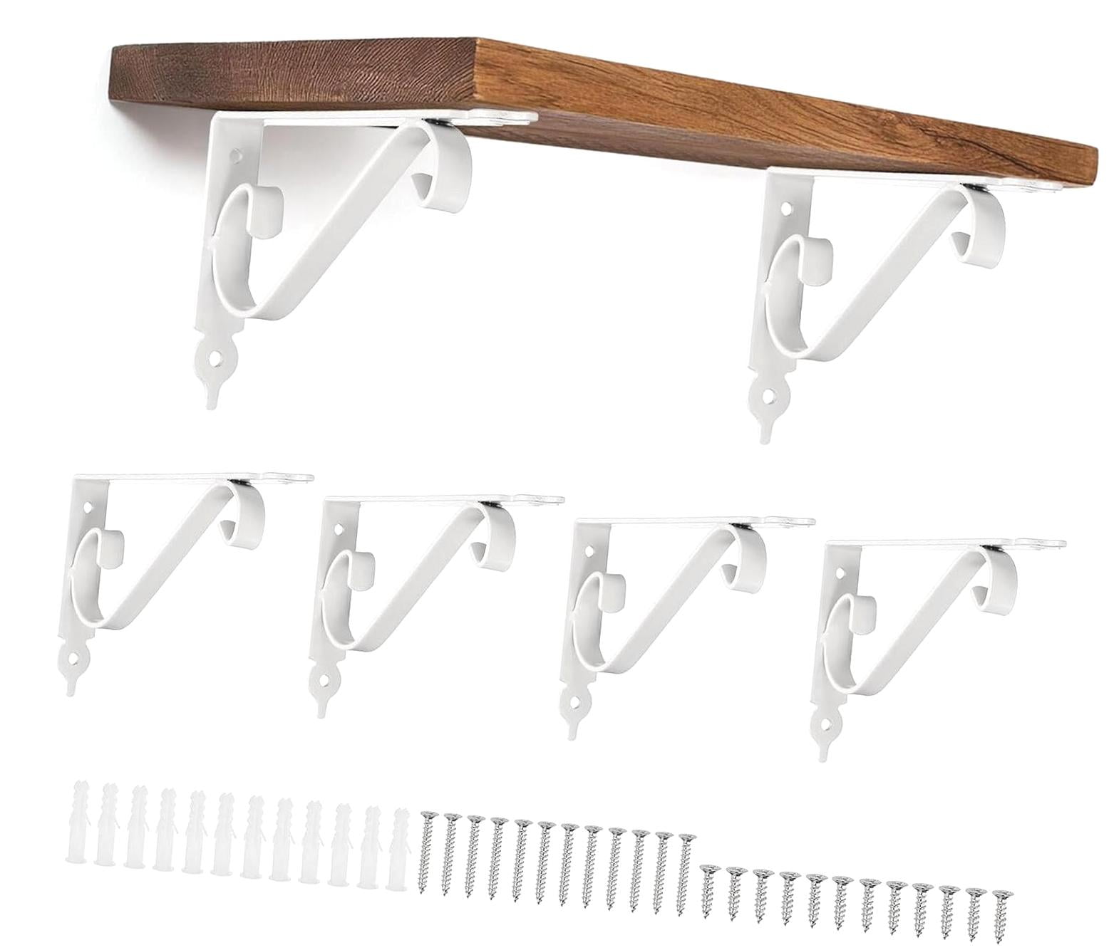 Hidove 6 Piece Decorative Shelf Brackets, 200mm/8 Inch Sturdy Floating ...