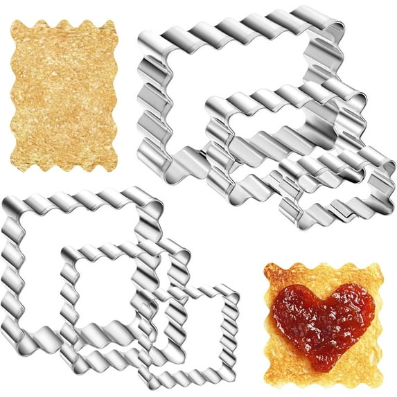 Hidove 6PCS Square and Rectangle Cookie Cutter Set with Scalloped Edges ...