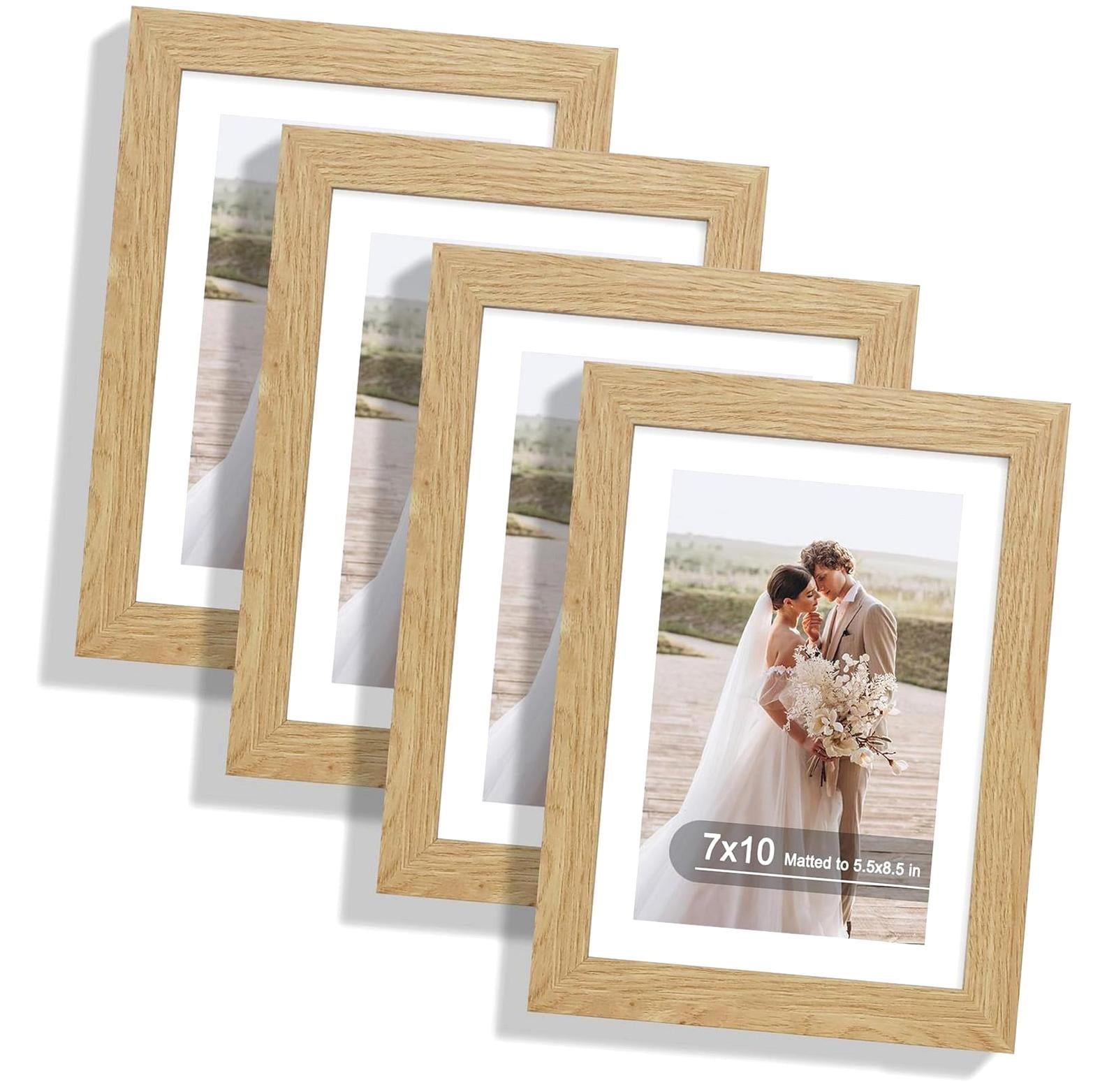 Hidove 7x10 Photo Frame Collection, 4 Units, Genuine Glass with Natural ...