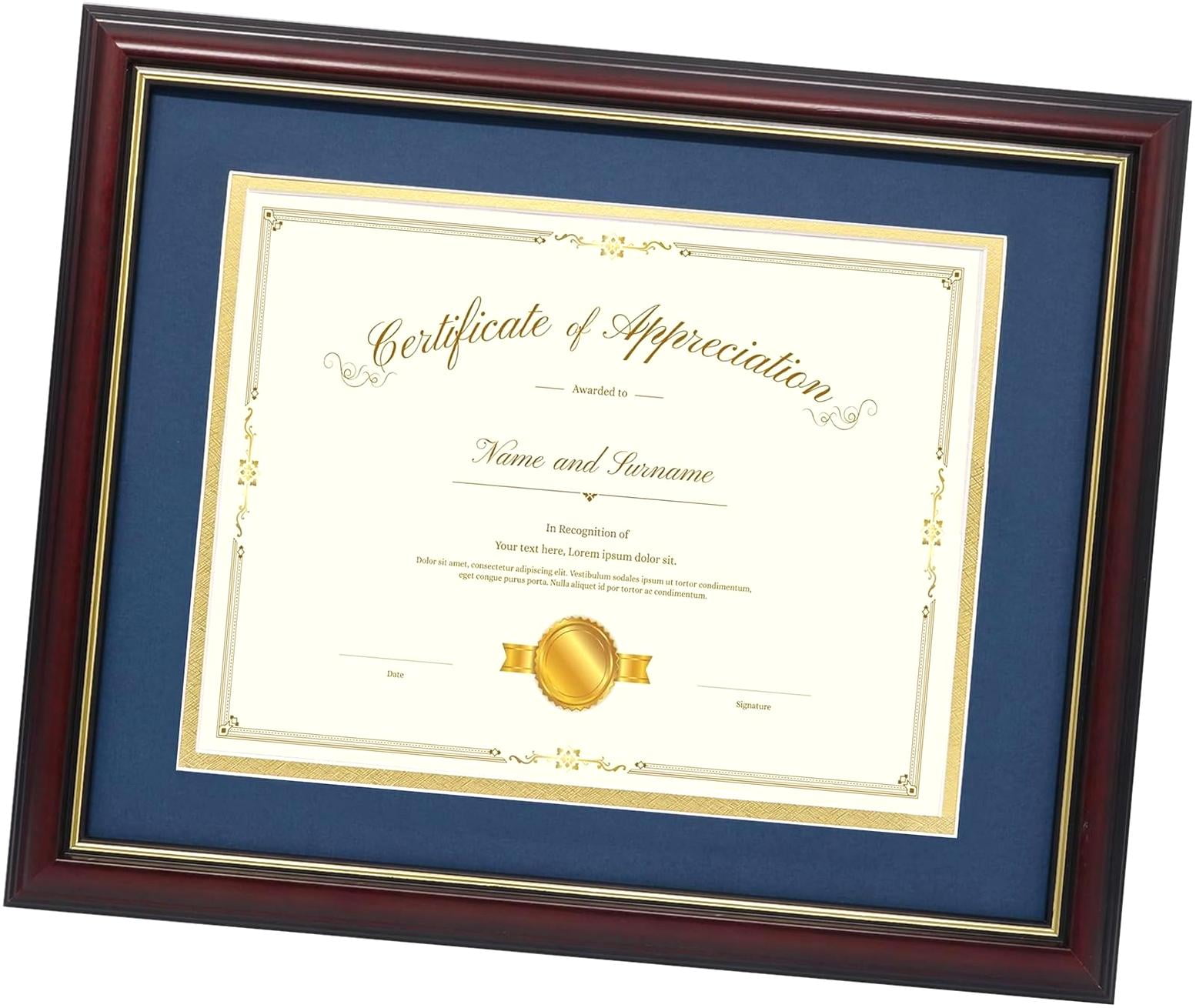 Hidove 8.5x11 Diploma Frame - Cherry - Displays 8.5x11 Inch ...