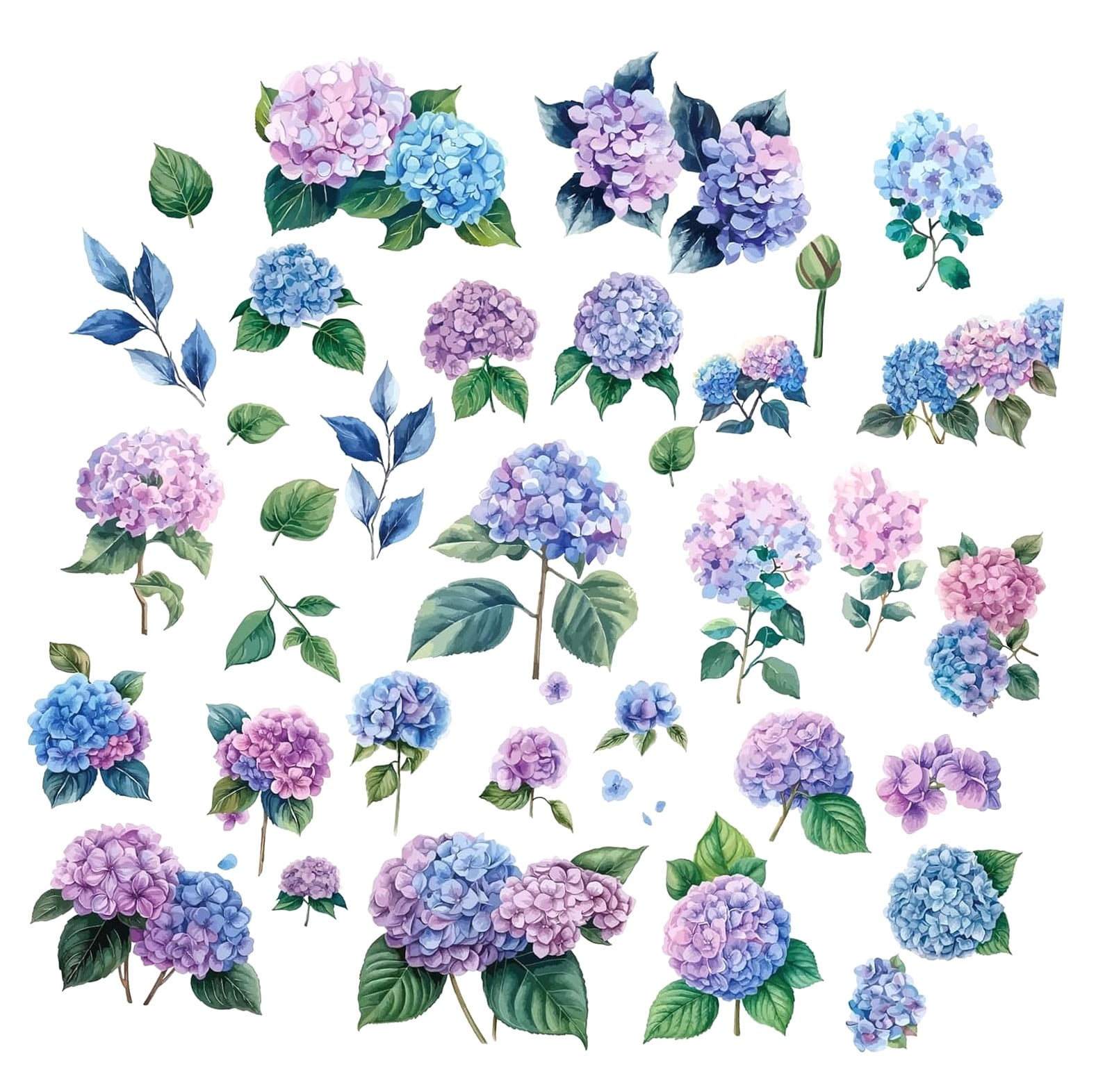 Hidove 8 Hydrangea Window Clings Blue Window Stickers Adhesive Window ...