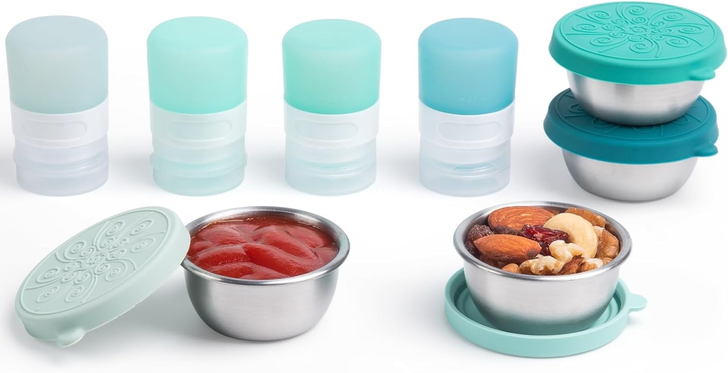 Hidove 8-Pa Salad Dring Container To Go, 1-oz Silone Small Condiment ...