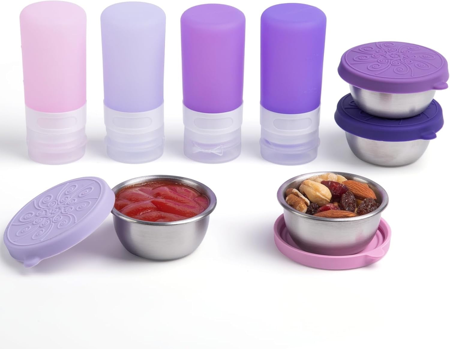 Hidove 8-Pa Salad Dring Container To Go, 2-oz Silone Small Condiment ...