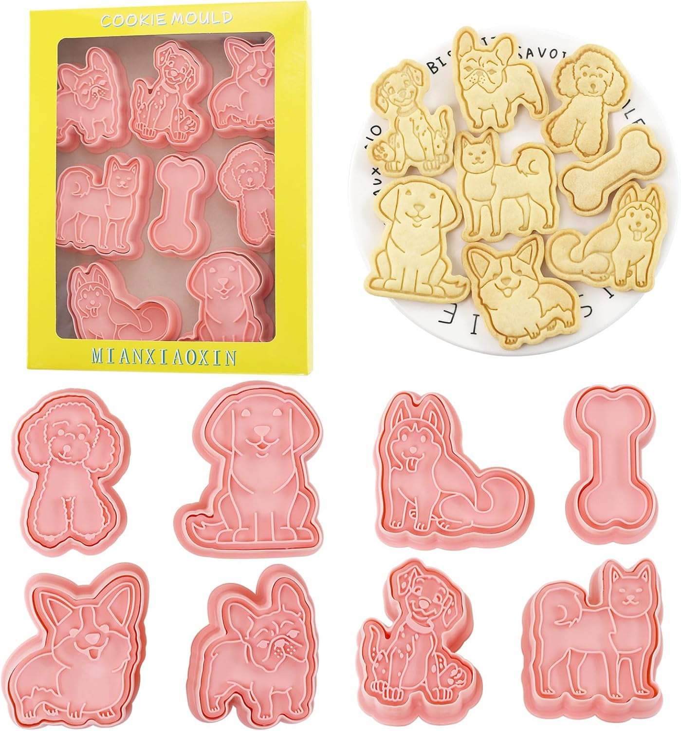 Hidove 8 Pcs Animals Biscuit Moulds 3D king Biscuits Icing Biscuits and ...