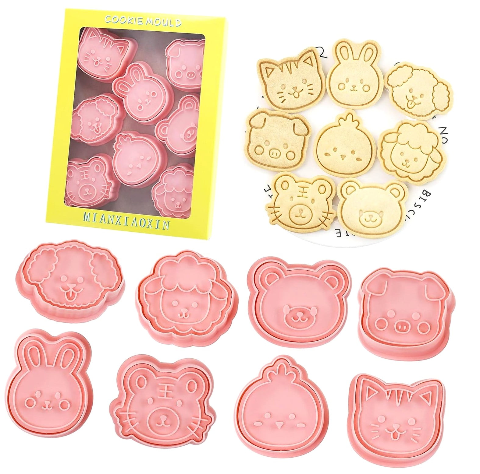 Hidove 8 Pcs Animals Biscuit Moulds 3D king Biscuits Icing Biscuits and ...