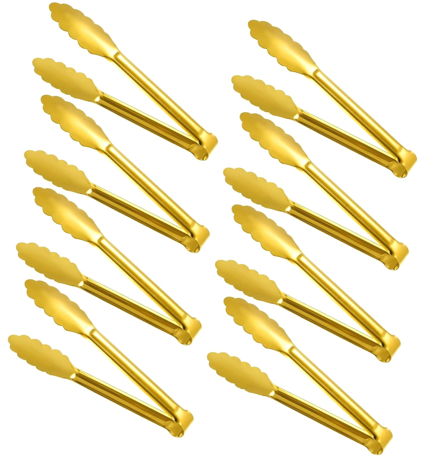 Hidove 8-Piece Serving Tongs, Serving Utensils, Steel Plated Buffet ...