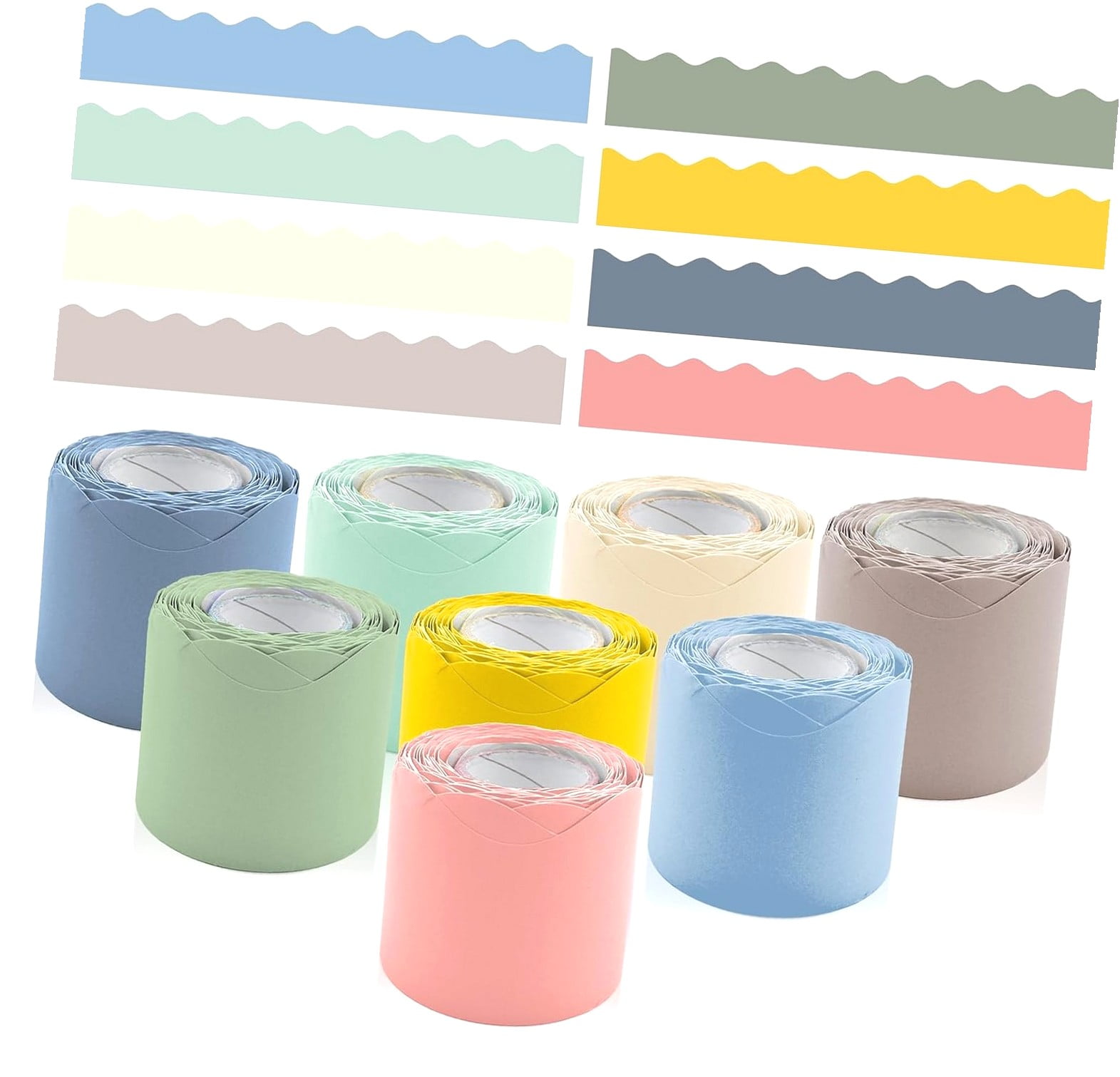 Hidove 8 Rolls 262.4 Ft Bright Bulletin Borders Set Decorations for ...