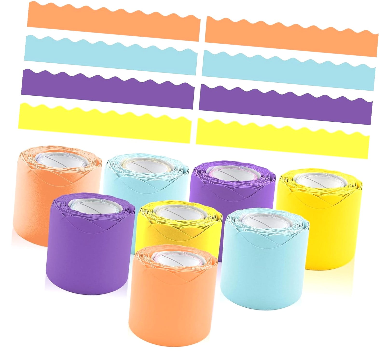 Hidove 8 Rolls 262.4 Ft Bright Bulletin Borders Set Decorations for ...