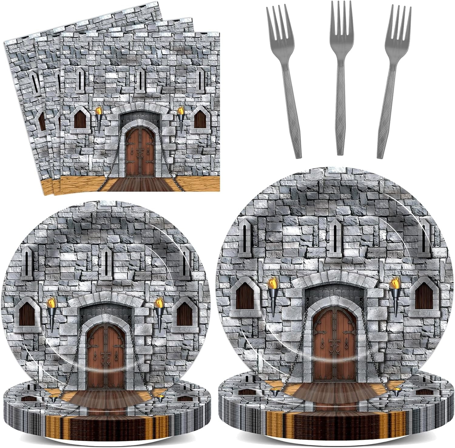 Hidove 96PCS Medieval Party Plates and Nkin Castle Party Decorations ...