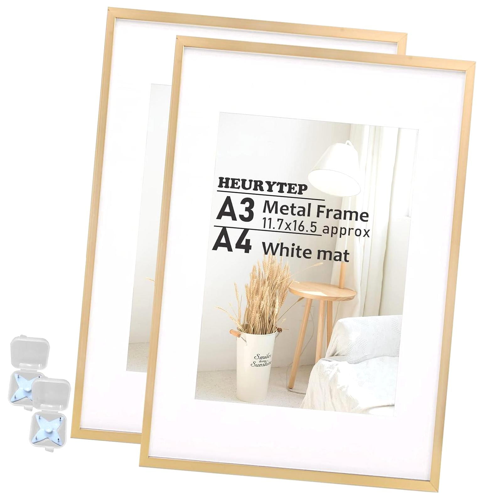 Hidove A3 Photo Frame, 11.7x16.5 inch Metal Structure with A4 Mat ...