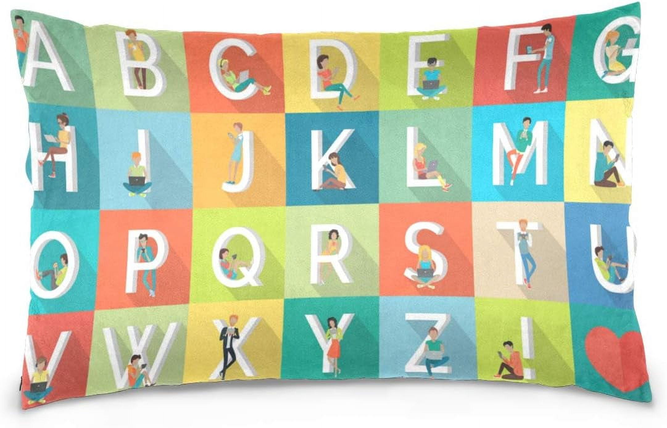 Hidove ABC with Peoples On Vacation Velvet Oblong Lumbar Plush Throw ...